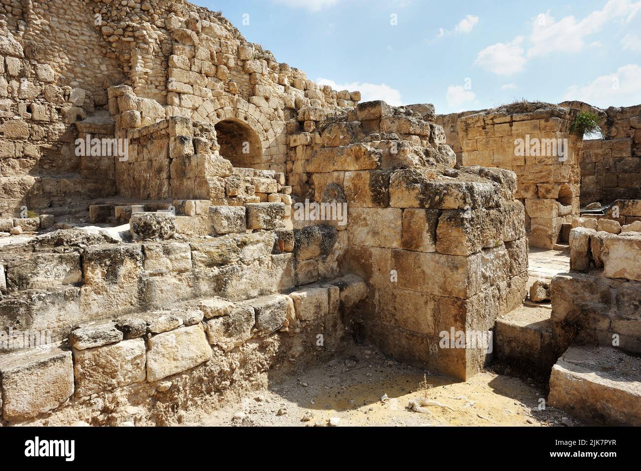 Ruins of ancient buildings in the National Park of Beit Guvrin ...
