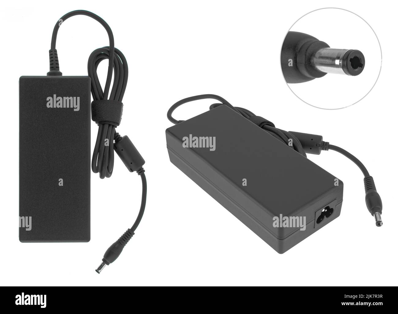 laptop power adapter, laptop spare part, on white background, collage ...