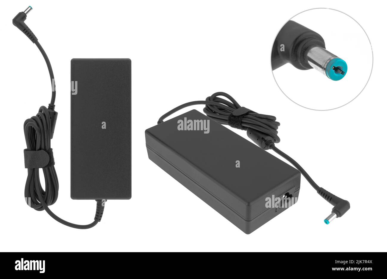 laptop power adapter, laptop spare part, on white background, collage ...