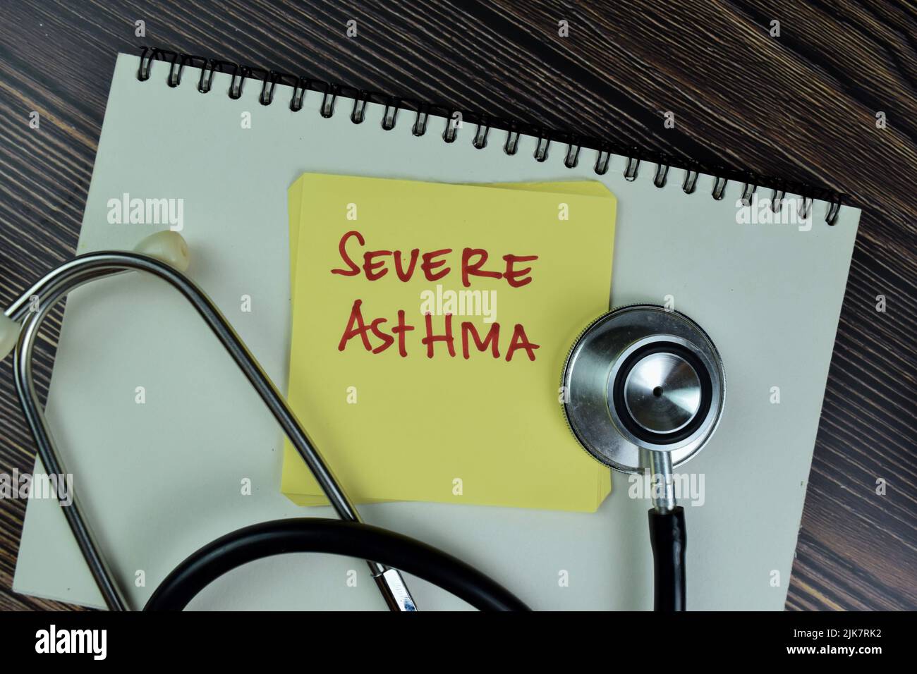 Concept of Severe Asthma write on sticky notes with stethoscope ...