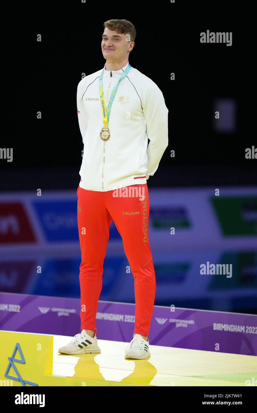 England’s James Wilby with his Gold Medal during the Medal Ceremony for ...