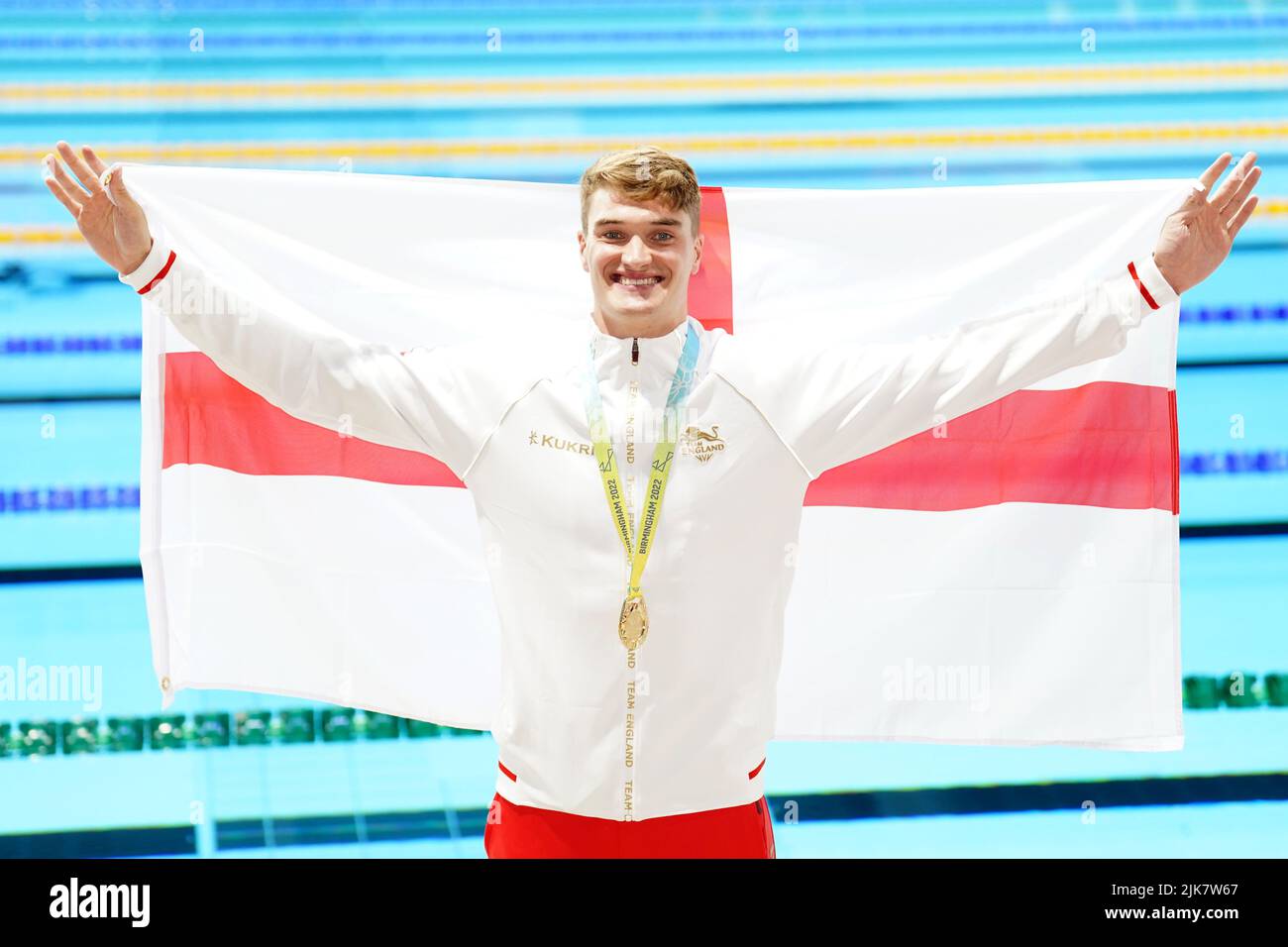 England’s James Wilby with his Gold Medal during the Medal Ceremony for ...