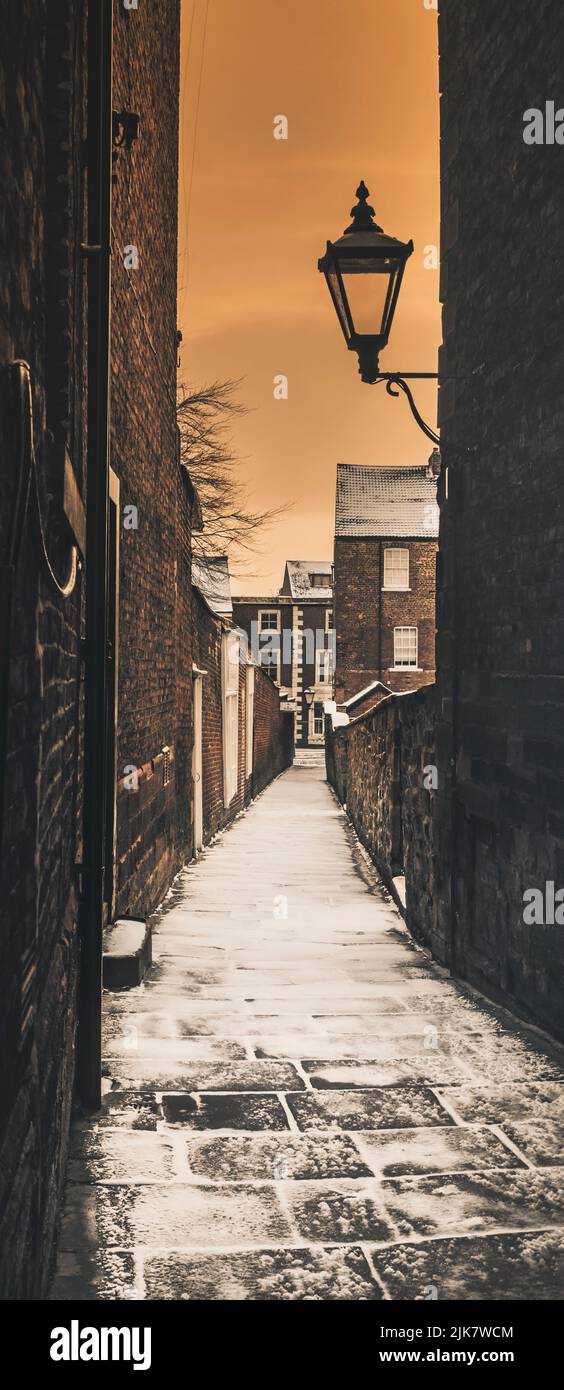 The historic alley of Long Lane in the City of Carlisle pictured on a ...