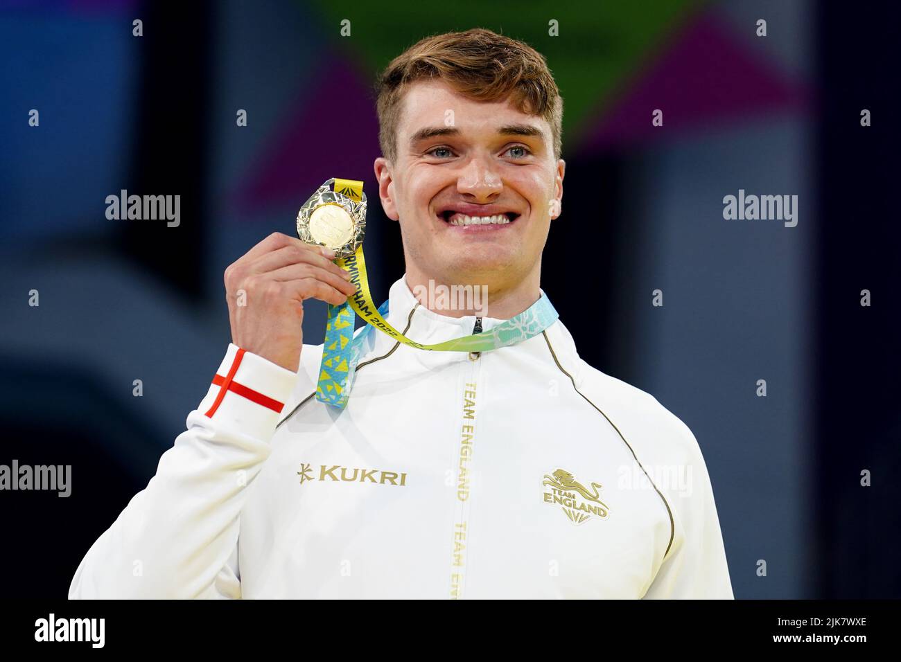 England’s James Wilby with his Gold Medal during the Medal Ceremony for ...