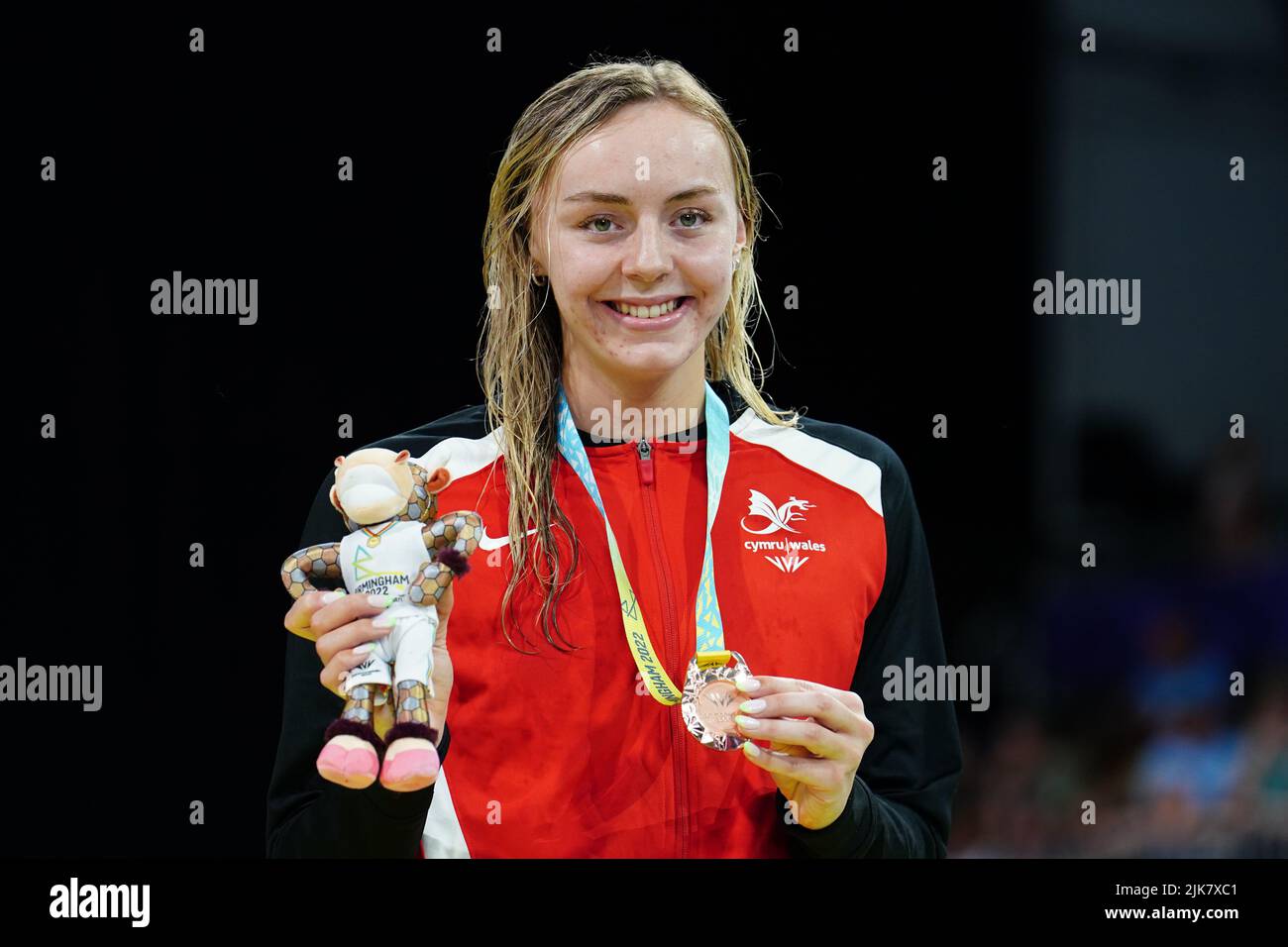 Wales’ Medi Harris with her Bronze Medal after the Women’s 100m ...