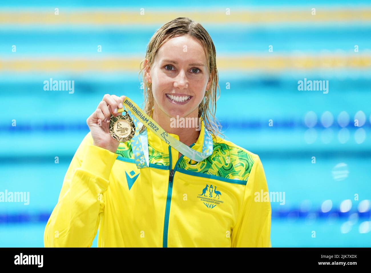 Australia’s Emma McKeon with her Gold Medal after the Women’s 50m ...