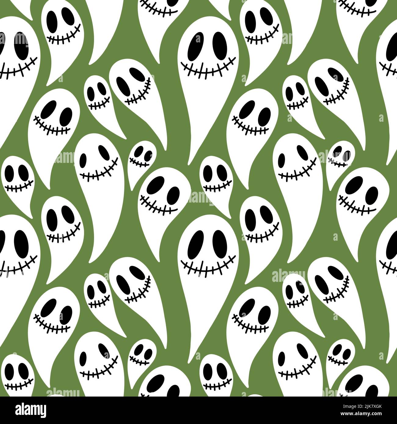 Autumn Halloween seamless cartoon ghost pattern for fabrics and ...