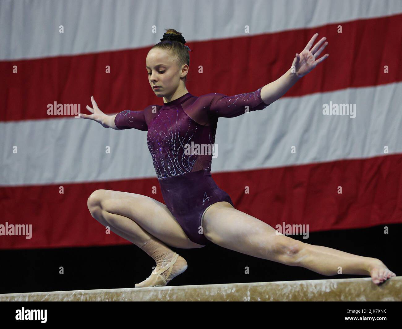 July 30, 2022: Nola Matthews of Airborne prepares to do wolf turns on ...
