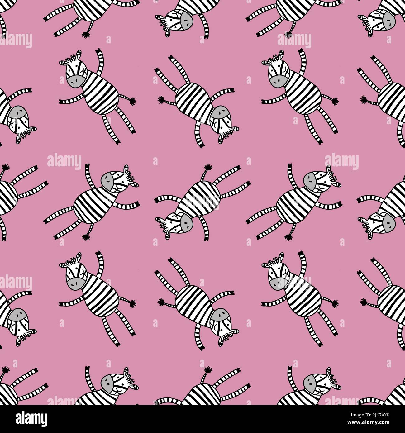 Cartoon kids animals seamless zebra pattern for wrapping paper and ...