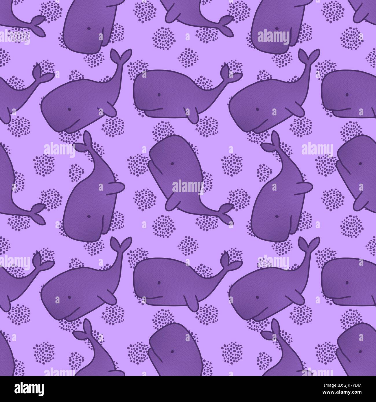 Cartoon kids seamless ocean whale pattern for wrapping paper and ...