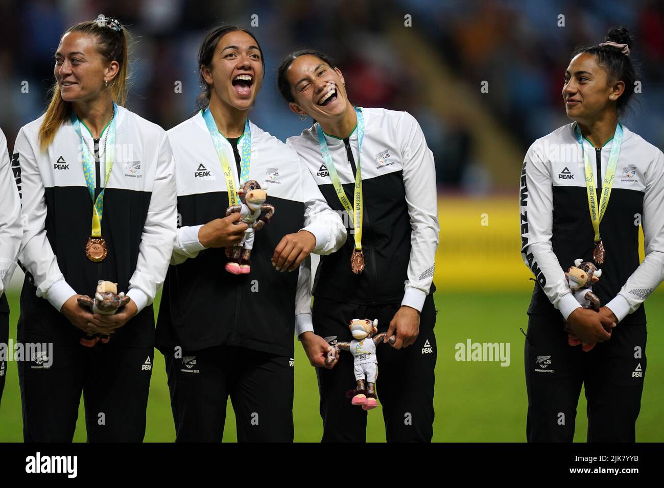 New Zealand's Stacey Fluhler (centre left), Shiray Kaka and team-mates ...