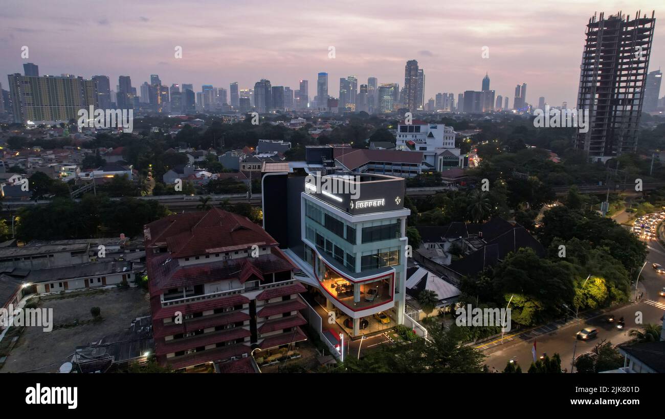 The dealership shop of Ferrari in Jakarta. Ferrari is an Italian luxury ...