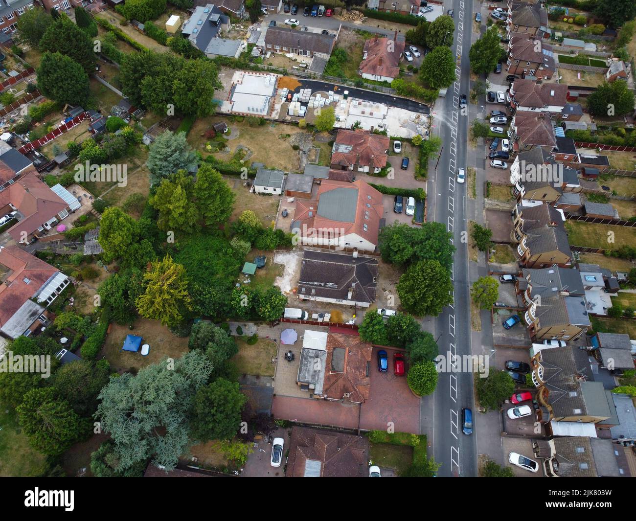 High Angle Drone's View of Luton City Center and Super Market of ...