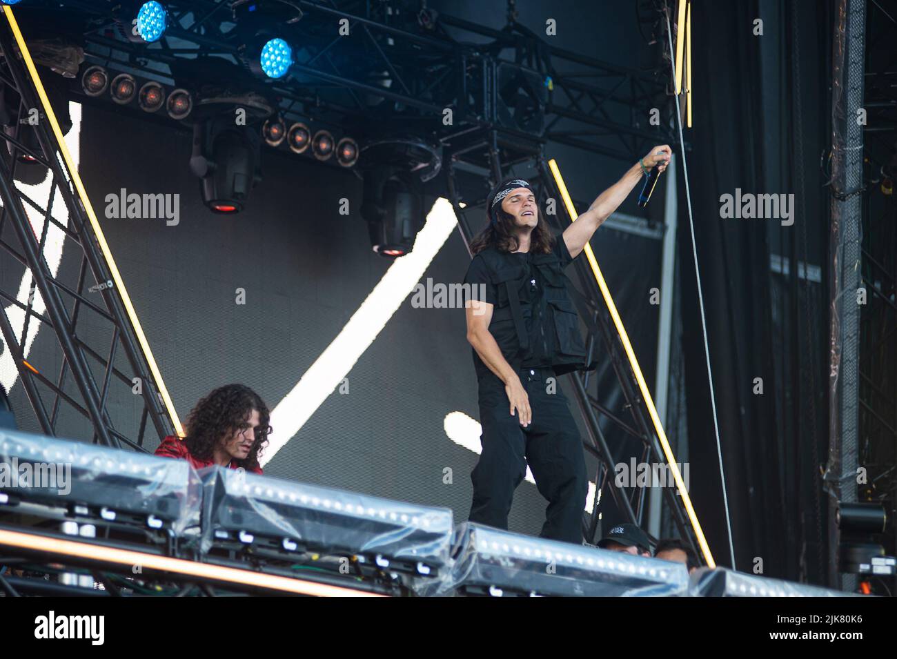 Canadian duo DVBBS perform during day 2 of the 2022 Veld Music Festival ...