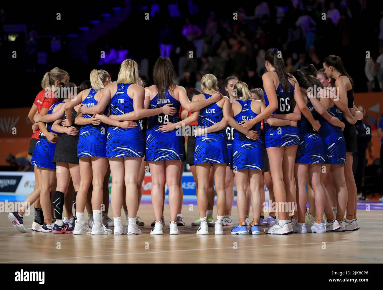 Scotland Team huddle after the Netball Pool A match between Team ...
