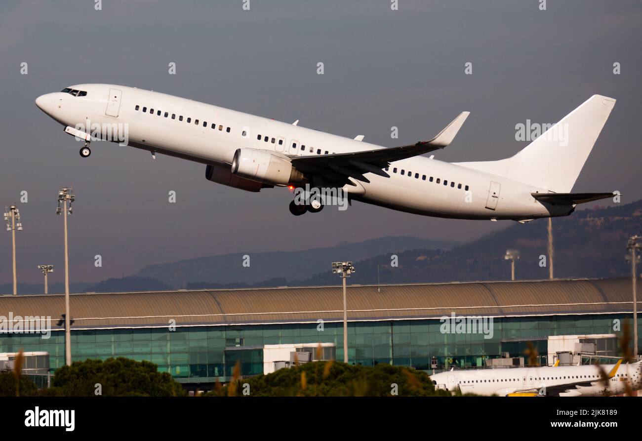 Image of passenger airplane take-off from airport Stock Photo - Alamy