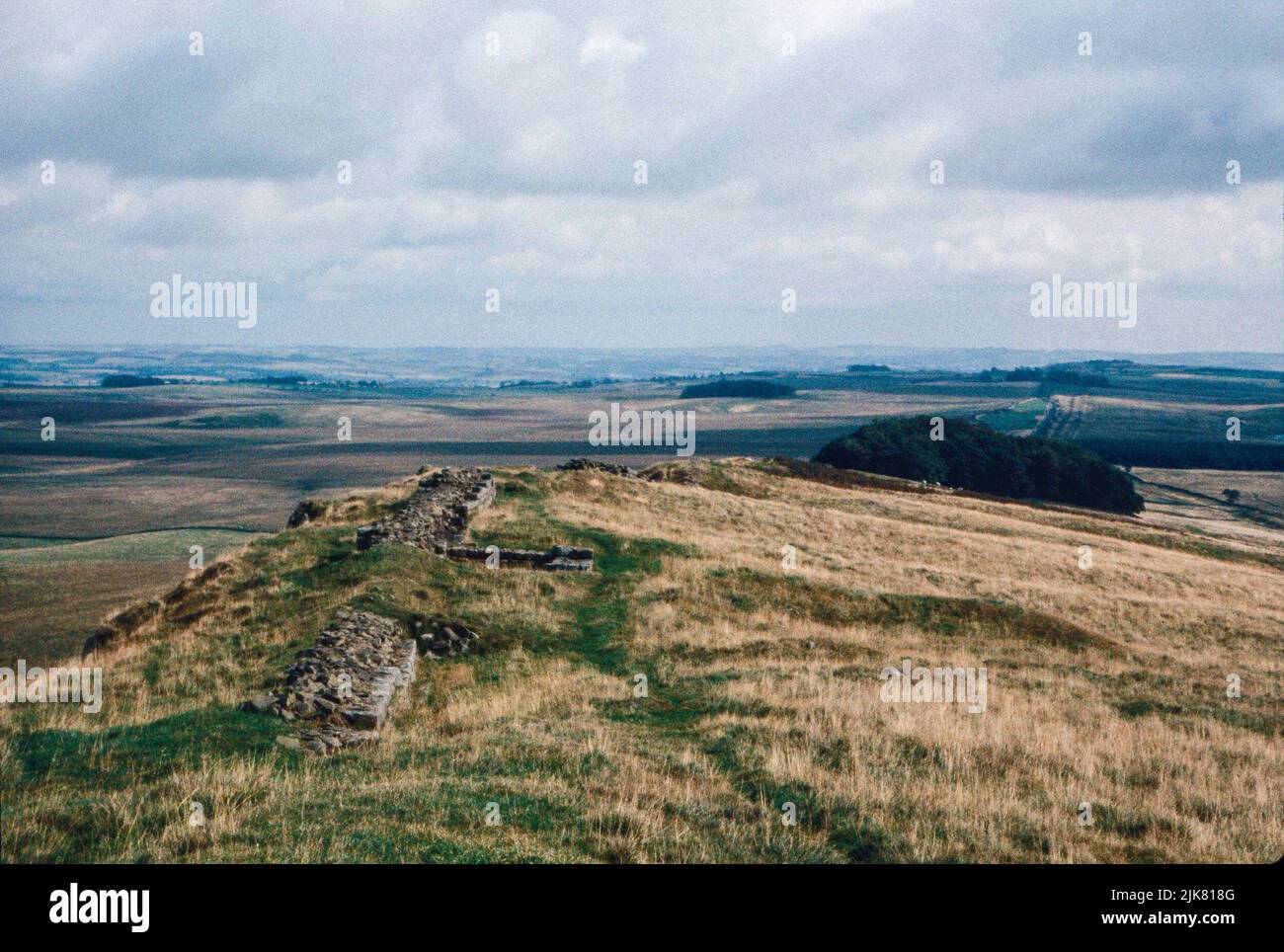 Wall near Sewingshields, 35th Milecastle (T35a). June 1974. Remains of ...