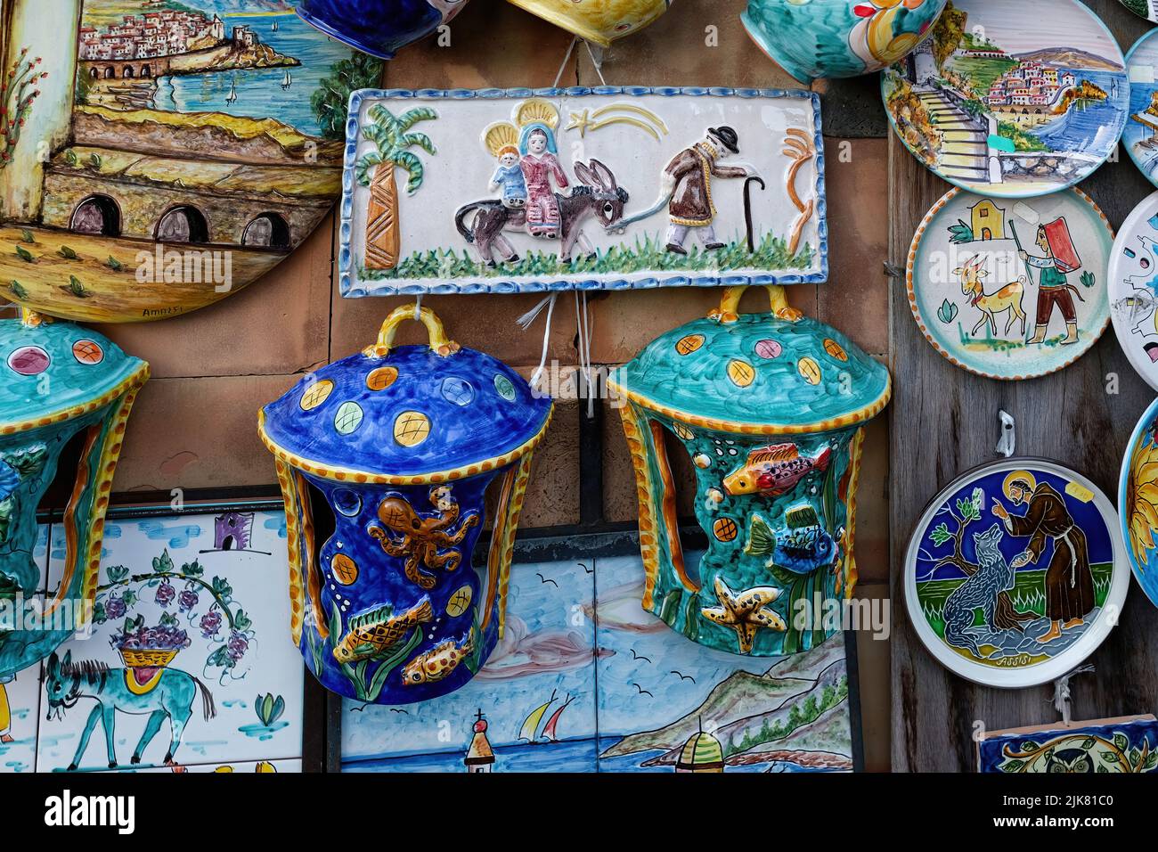 Hand-painted ceramic plate from Vietri sul Mare, a town famous for its ...