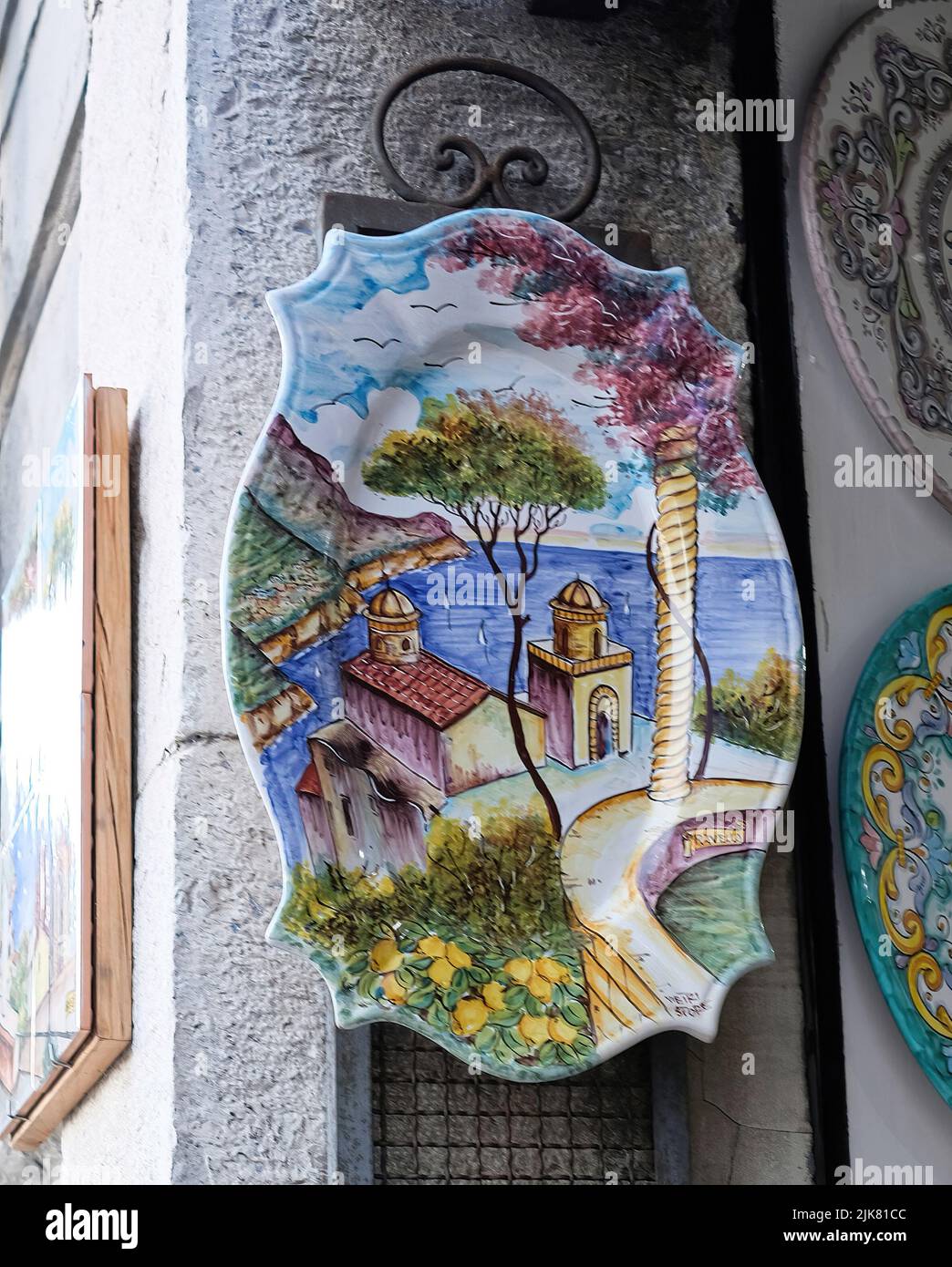 Hand-painted ceramic plate from Vietri sul Mare, a town famous for its ...