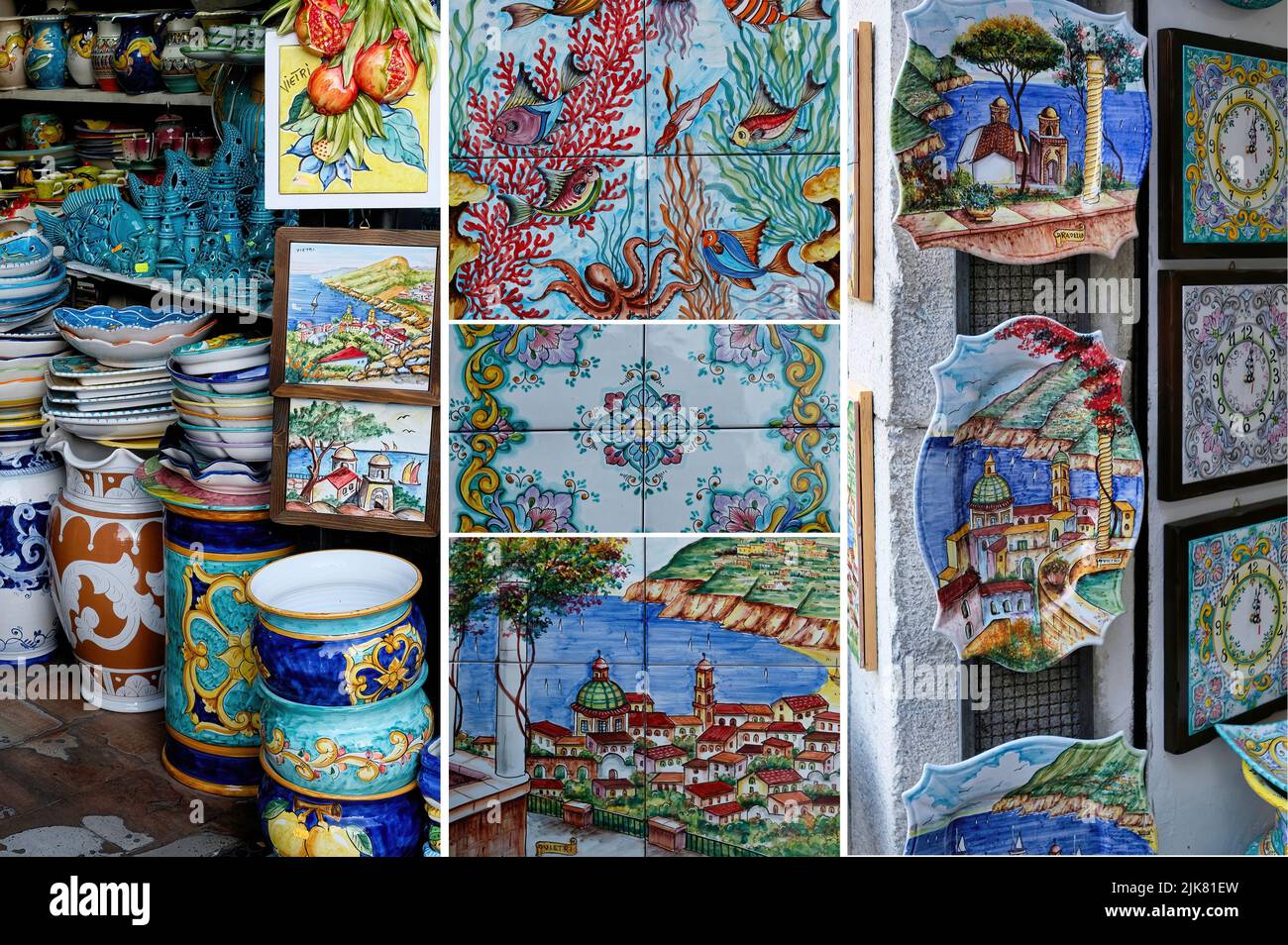 Hand-painted ceramic plate from Vietri sul Mare, a town famous for its ...