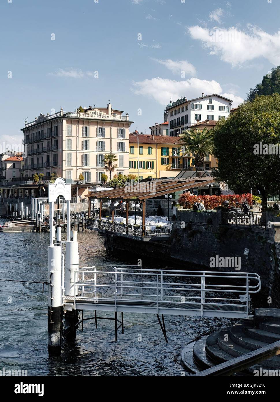 Lake Como, town Bellagio, Italy. Fascinating scenery of coastal town in ...
