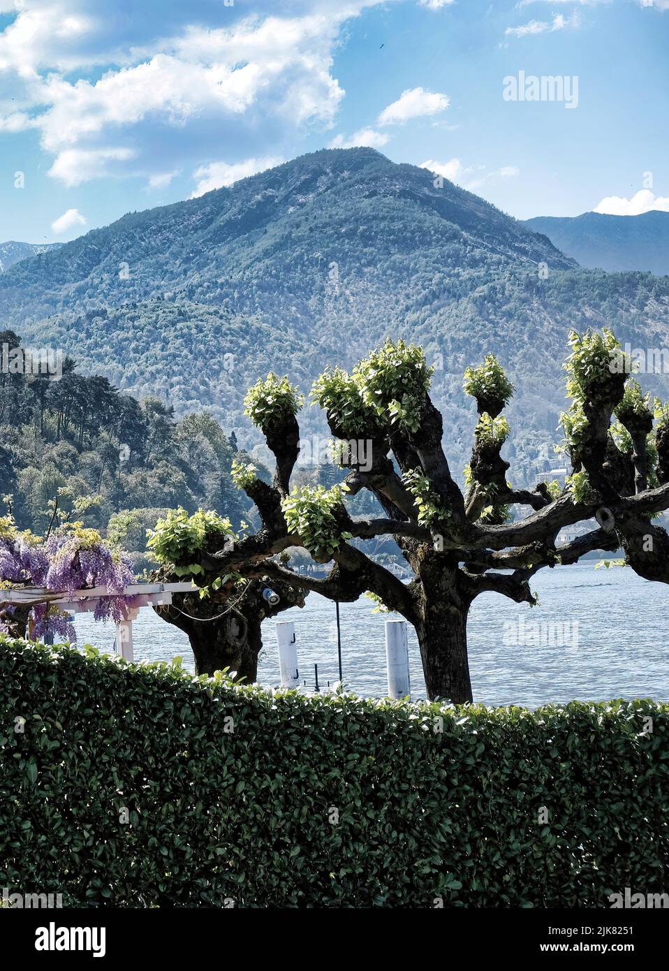 Lake Como, town Bellagio, Italy. Fascinating scenery of coastal town in ...