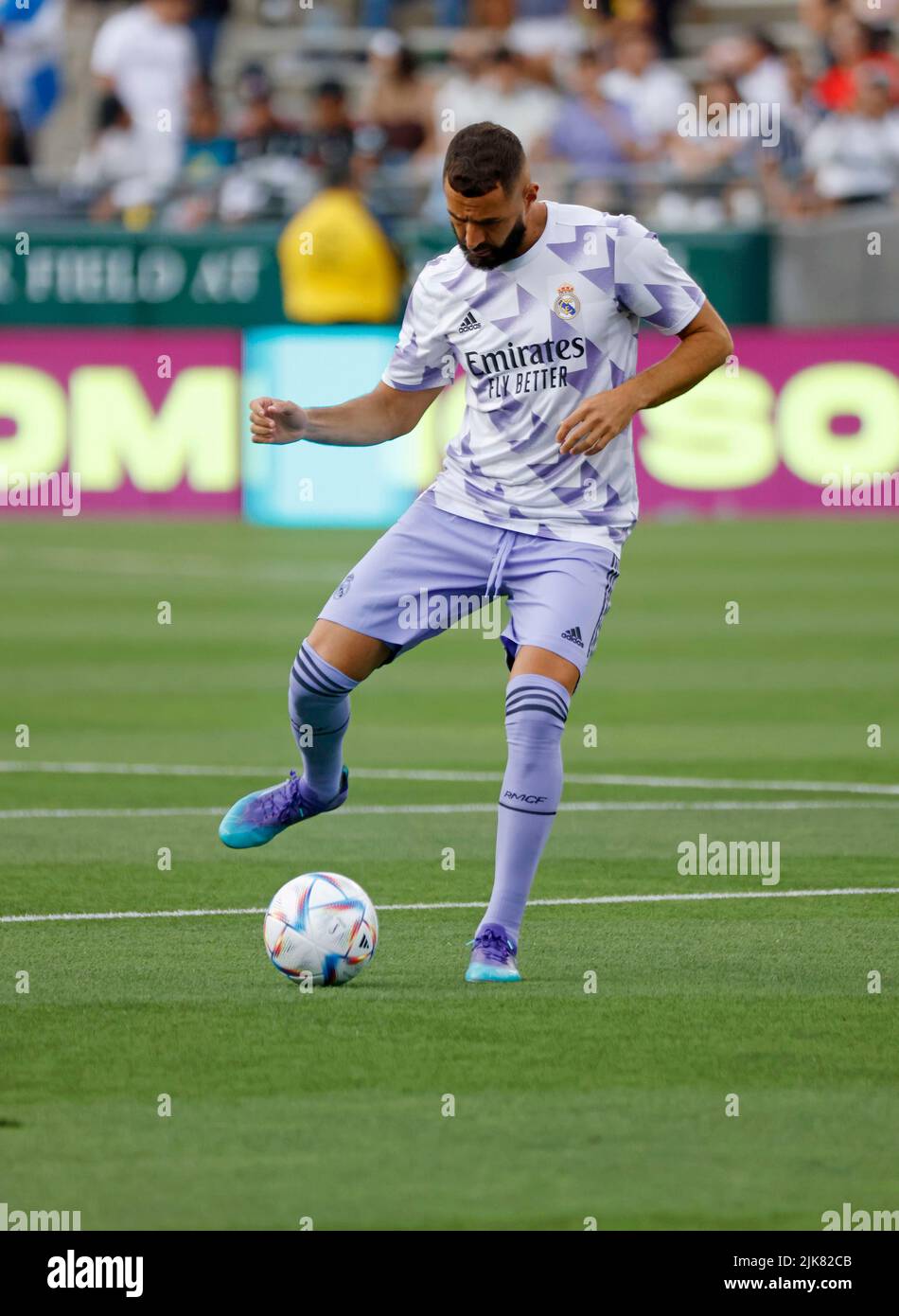 July 30, 2022 Real Madrid forward Karim Benzema warms up before the ...
