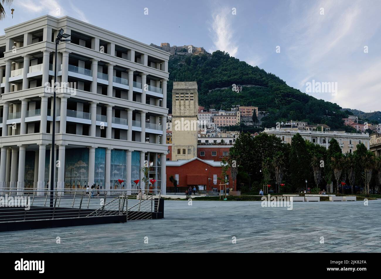 Salerno, the Modern Piazza delle Libertà and the Crescent Palace along ...
