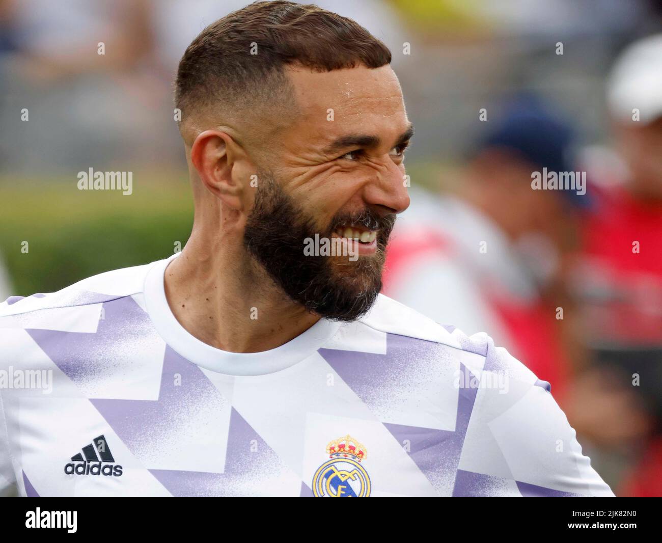 July 30, 2022 Real Madrid forward Karim Benzema warms up before the ...