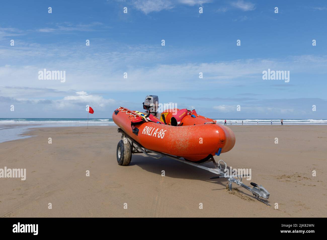 Rib boat on the beach. A Royal National Lifeboat Institute (RNLI) Rib ...