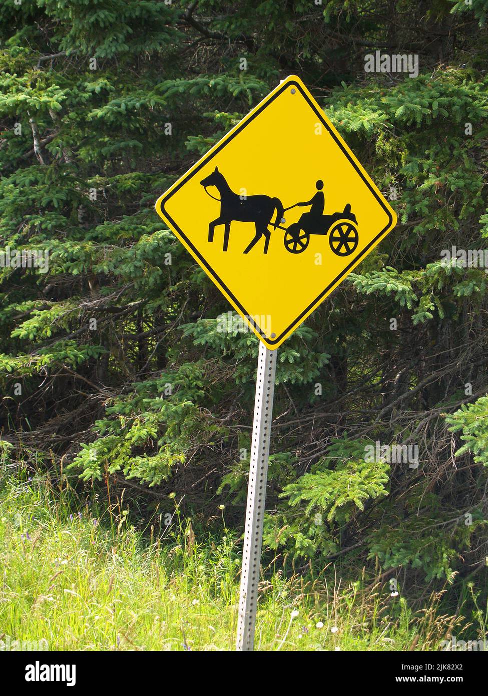 Amish advisory road sign,New Perth,PEI Stock Photo - Alamy