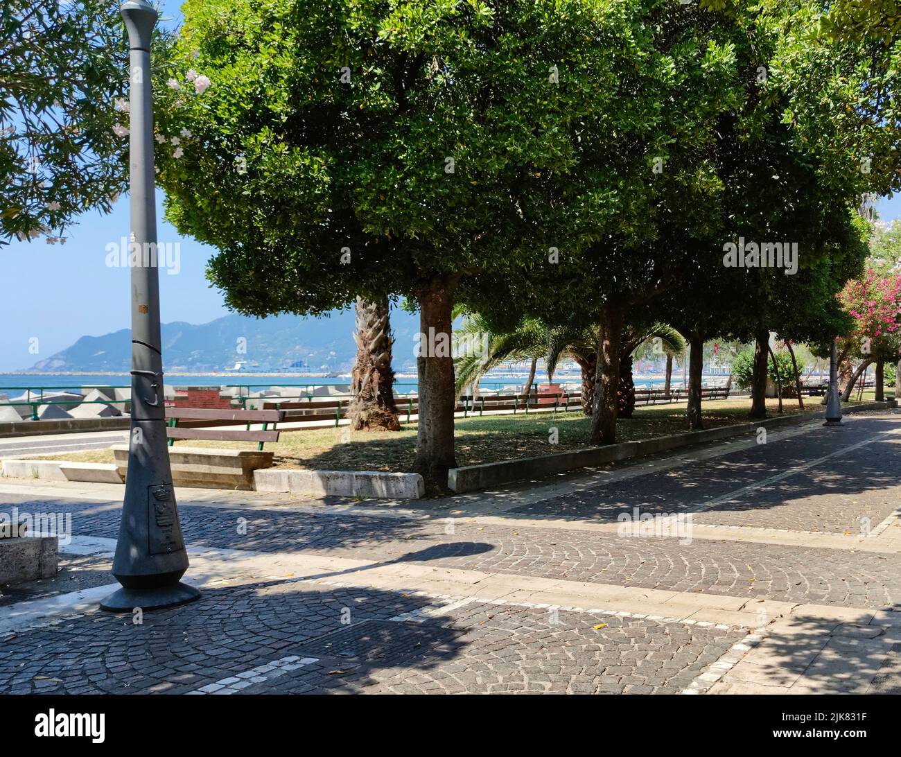 The Promenade of the beautiful City of Salerno, Campania, Italy Stock ...