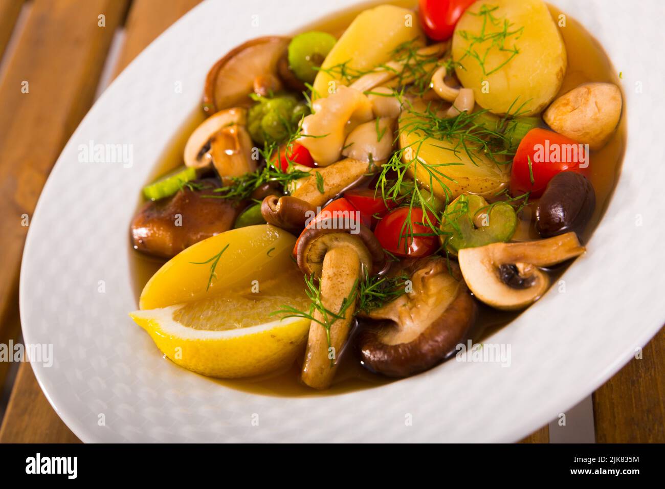 Plate with rustic soup Stock Photo - Alamy