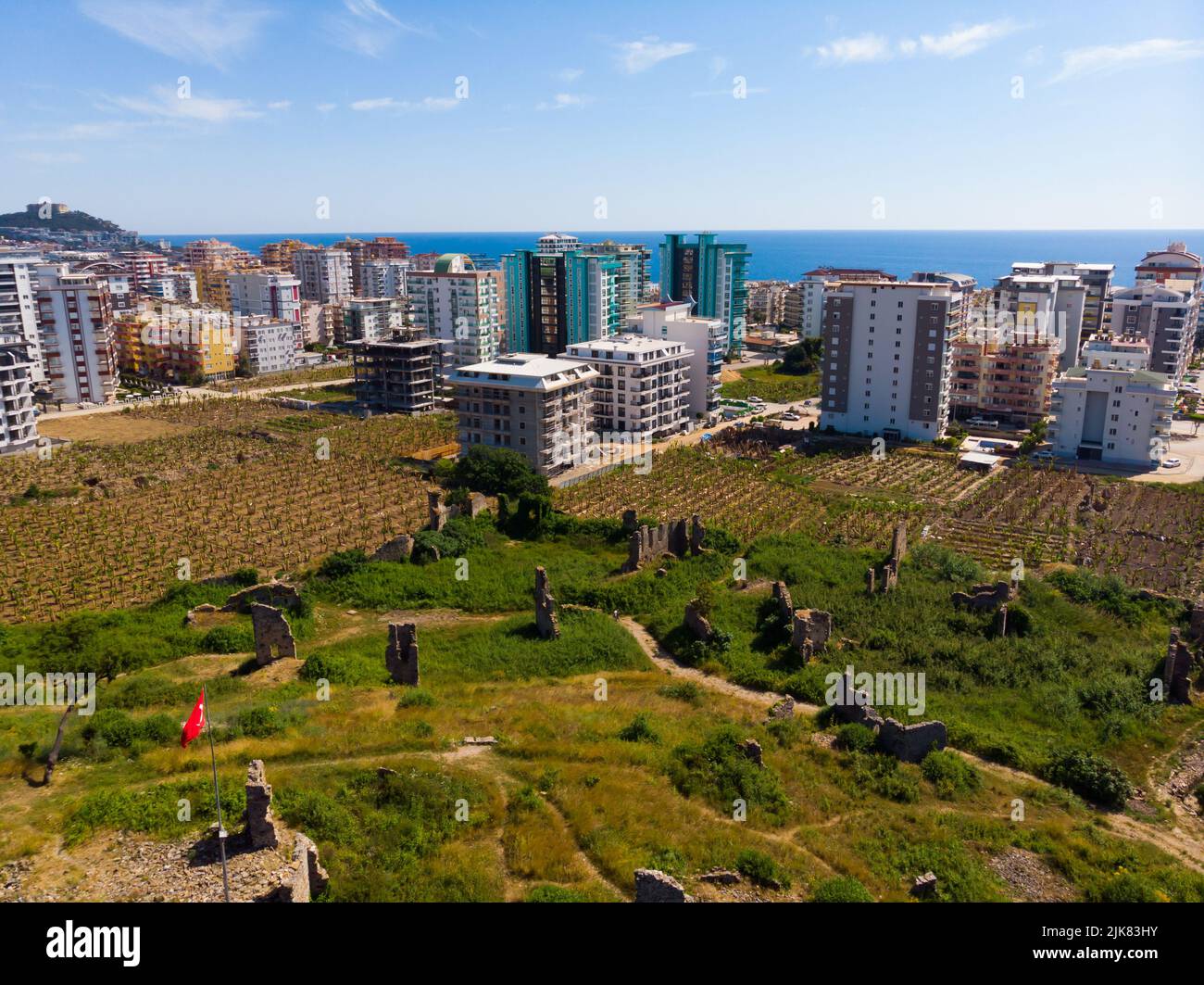 Drone photo of Naula Ancient City ruins Stock Photo - Alamy