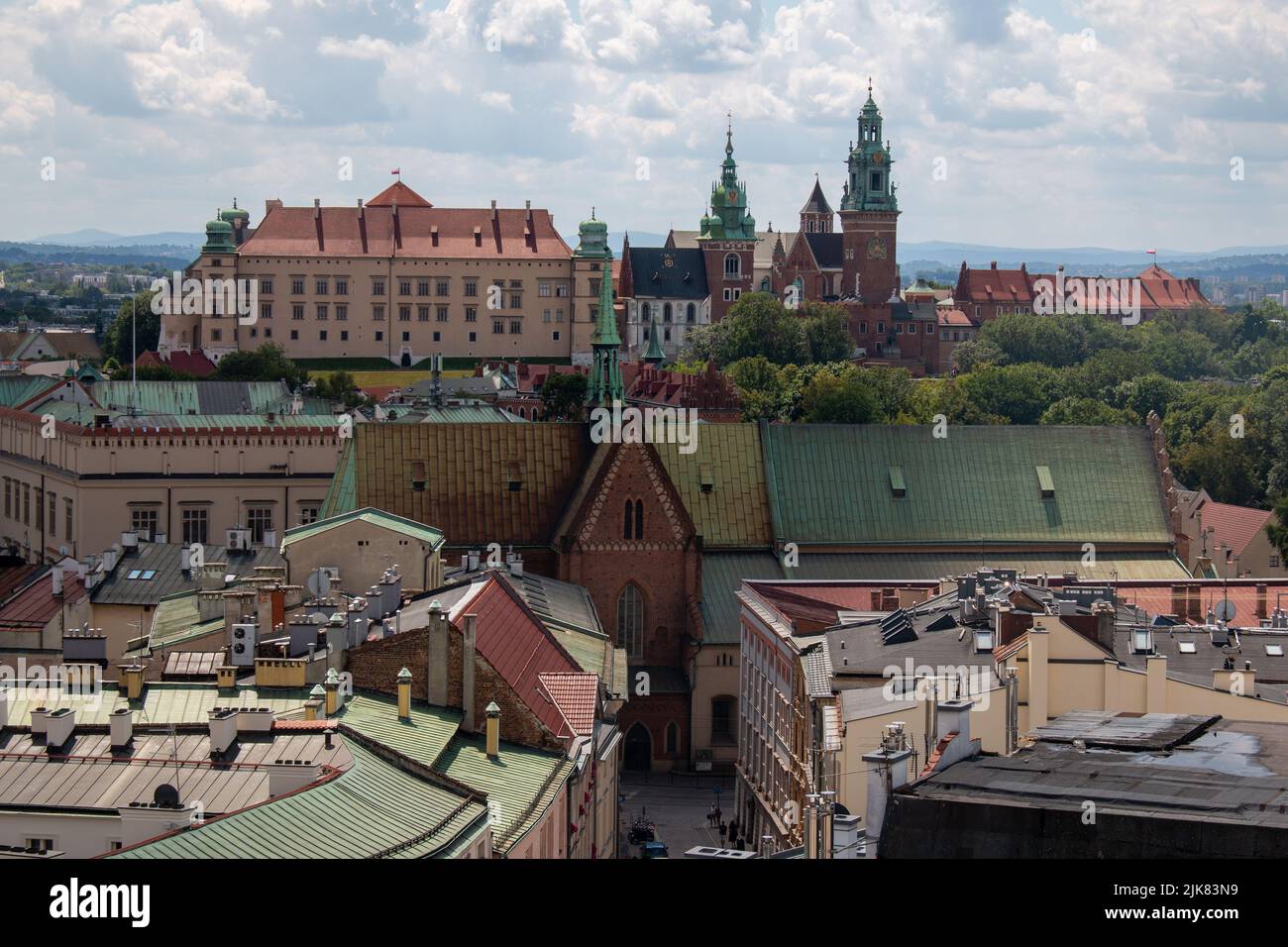 Krakow, Poland, July the 15th 2022, Wawel castle and the streets of ...