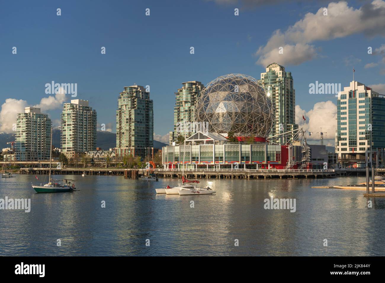 The Science World dome with reflections in False Creek in Vancouver ...
