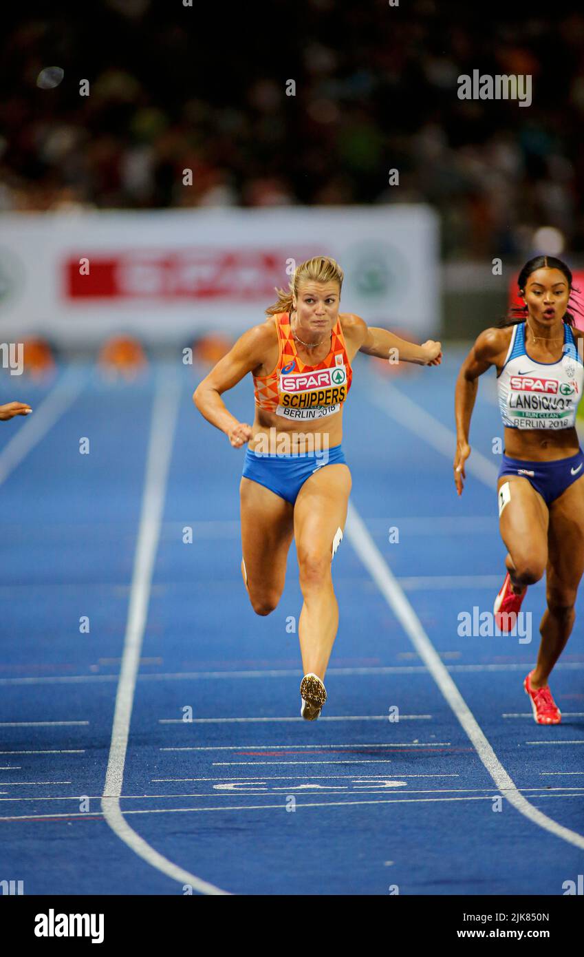 Dafne Schippers participating in the 100 meters at the European ...