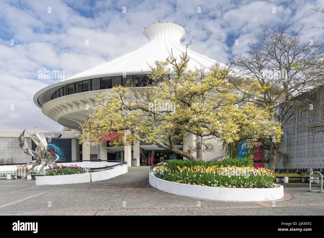 The H.R. MacMillan Space Centre building with spring blossoms in ...