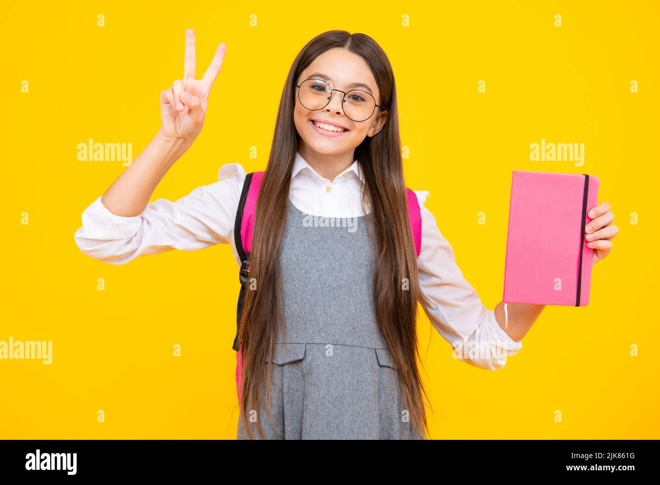 Back to school. Portrait of teenage school girl with books. Children ...