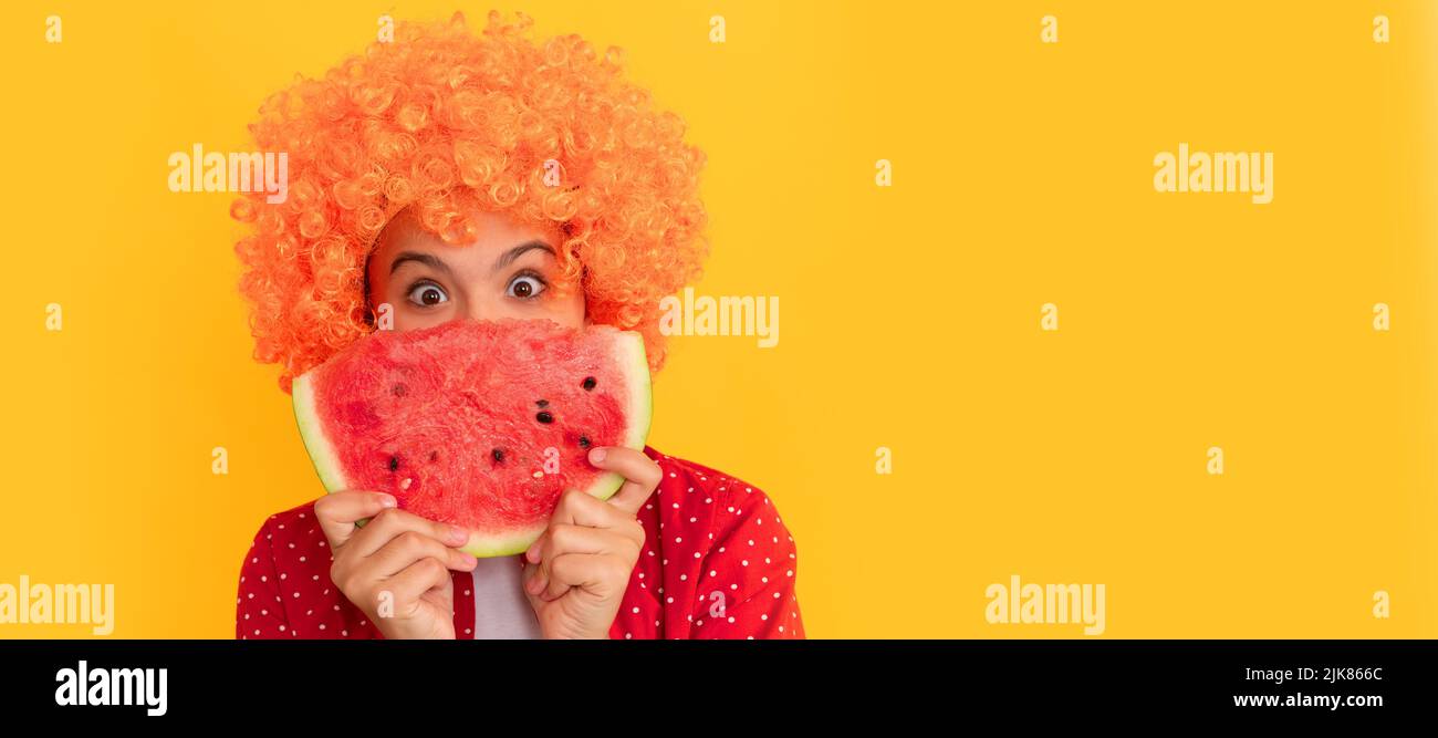 yummy juicy watermelon. kid with fruit. healthy food. fructose healthy ...