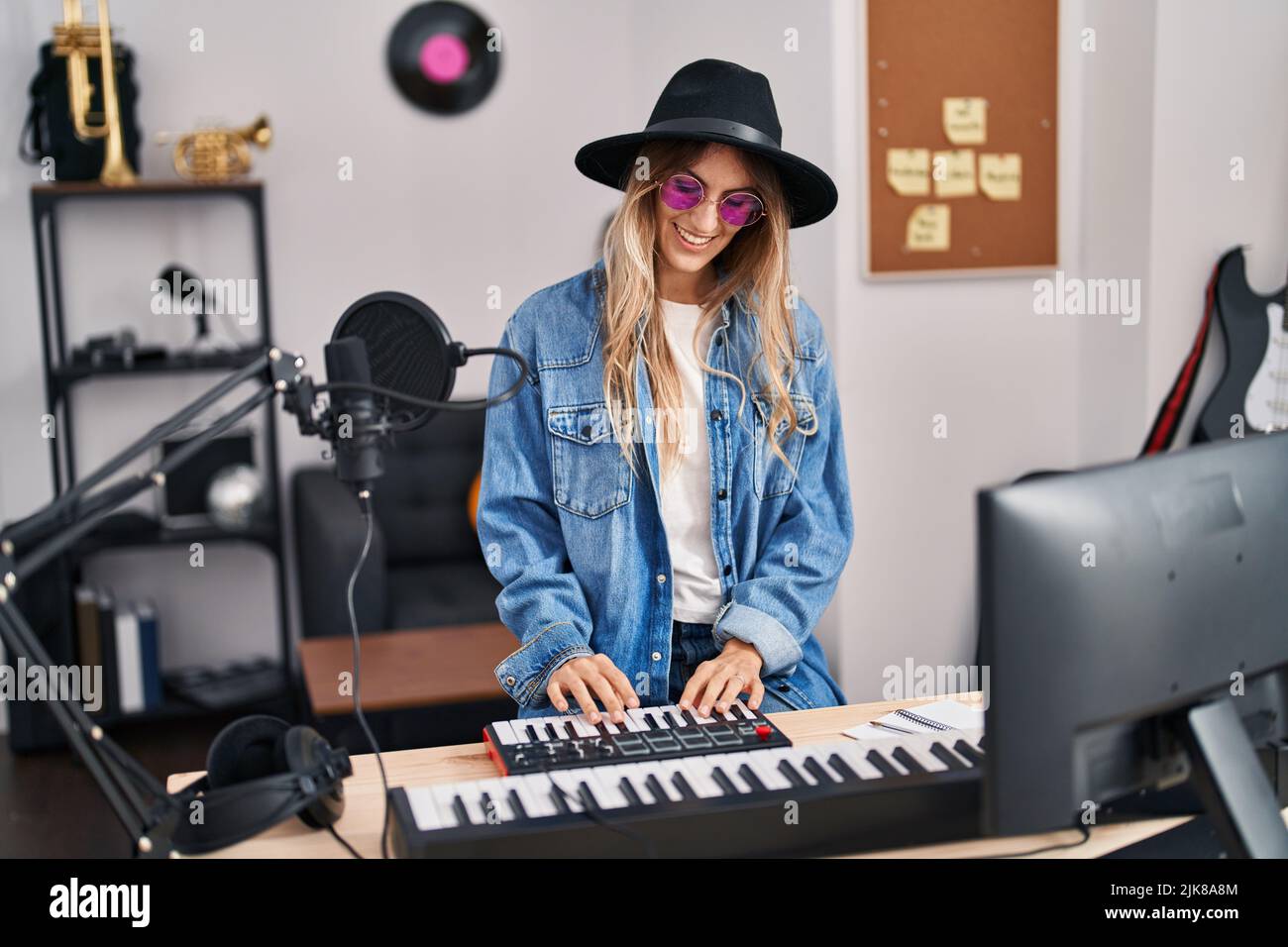 Young woman musician smiling confident having dj session at music ...