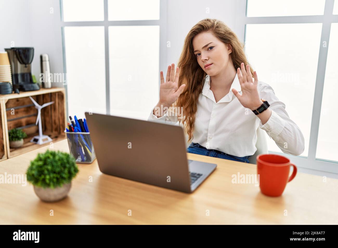 Woman push away coffee hi-res stock photography and images - Alamy