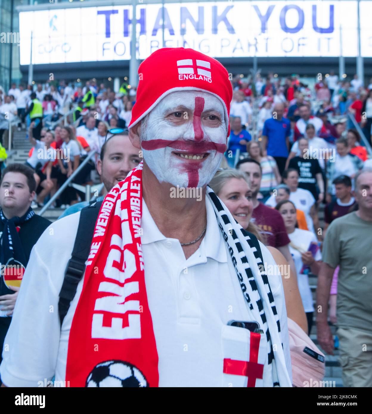 An england fan on his way to wembley stadium hi-res stock photography ...