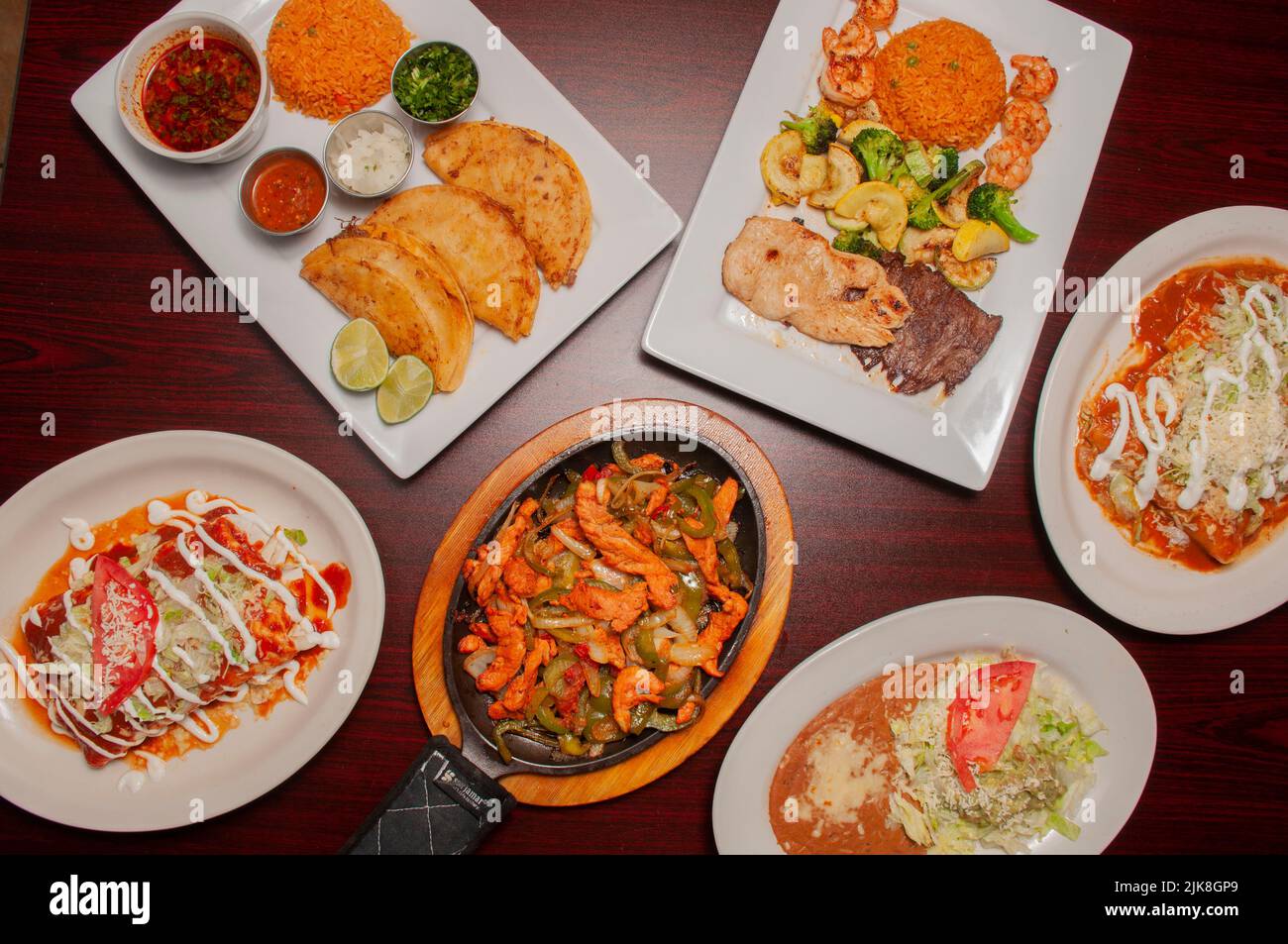 Traditional and Authentic assortment of delicious Mexican foods Stock ...