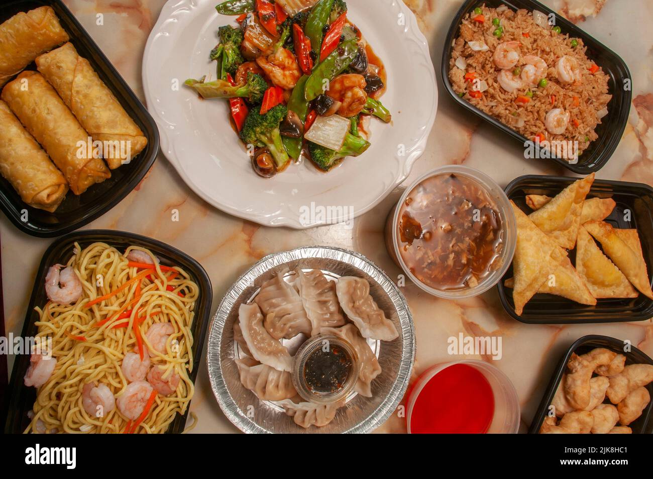Delicious and traditional assorted Chinese cuisine foods Stock Photo ...
