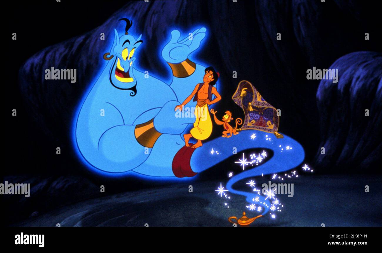 Aladdin Genie Coming Out Of Lamp