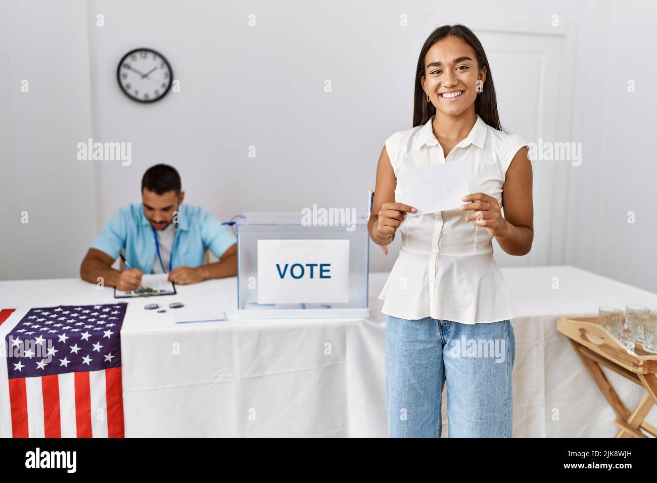 Hispanic united states flag adult vote hi-res stock photography and ...