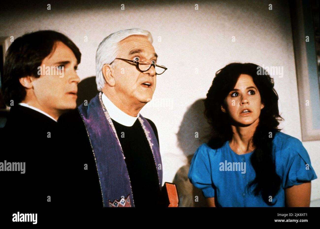 Anthony Starke, Leslie Nielson & Linda Blair Film: Repossessed (1990 ...