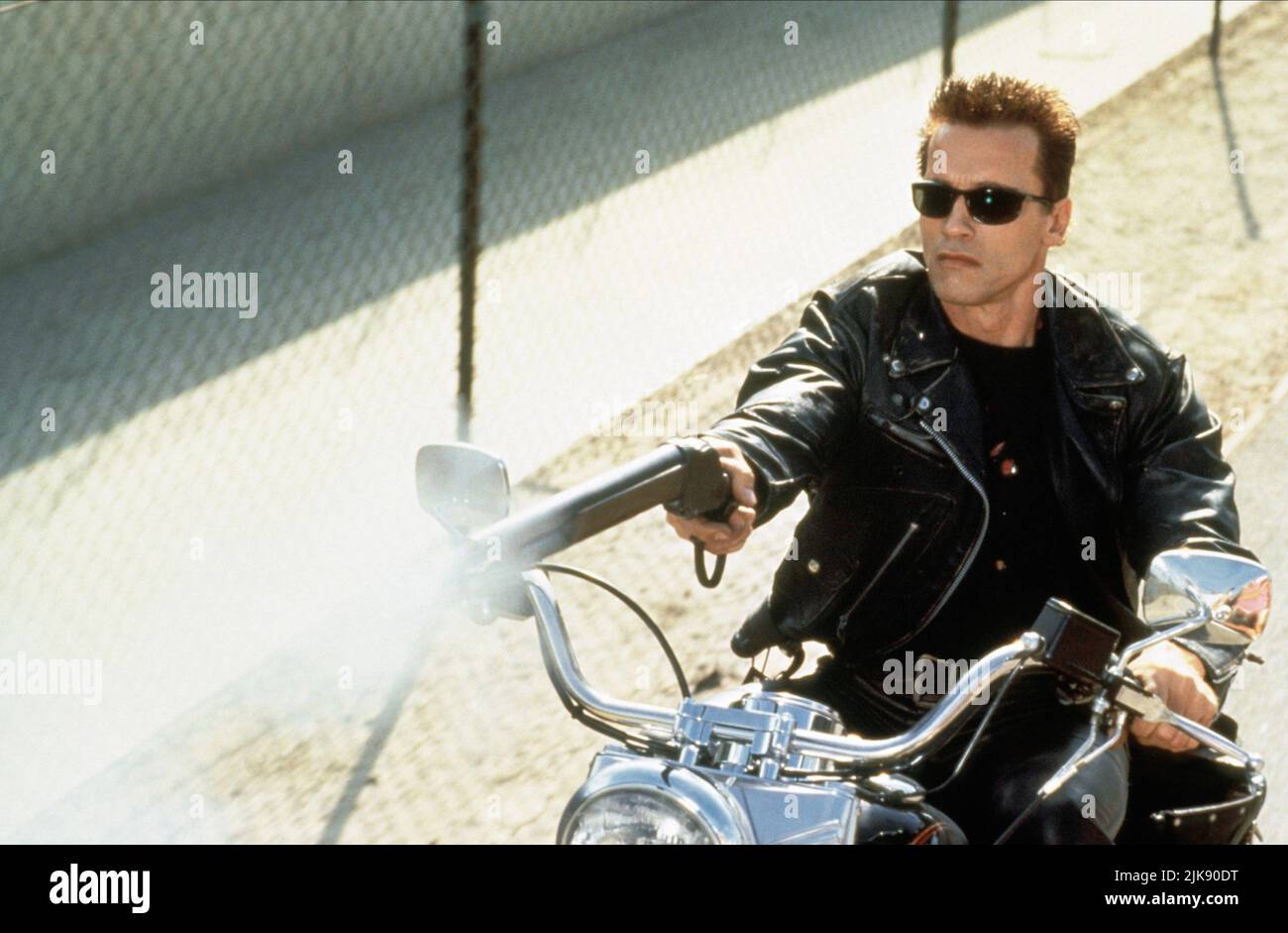 Terminator 2 Arnold Schwarzenegger On Motorcycle