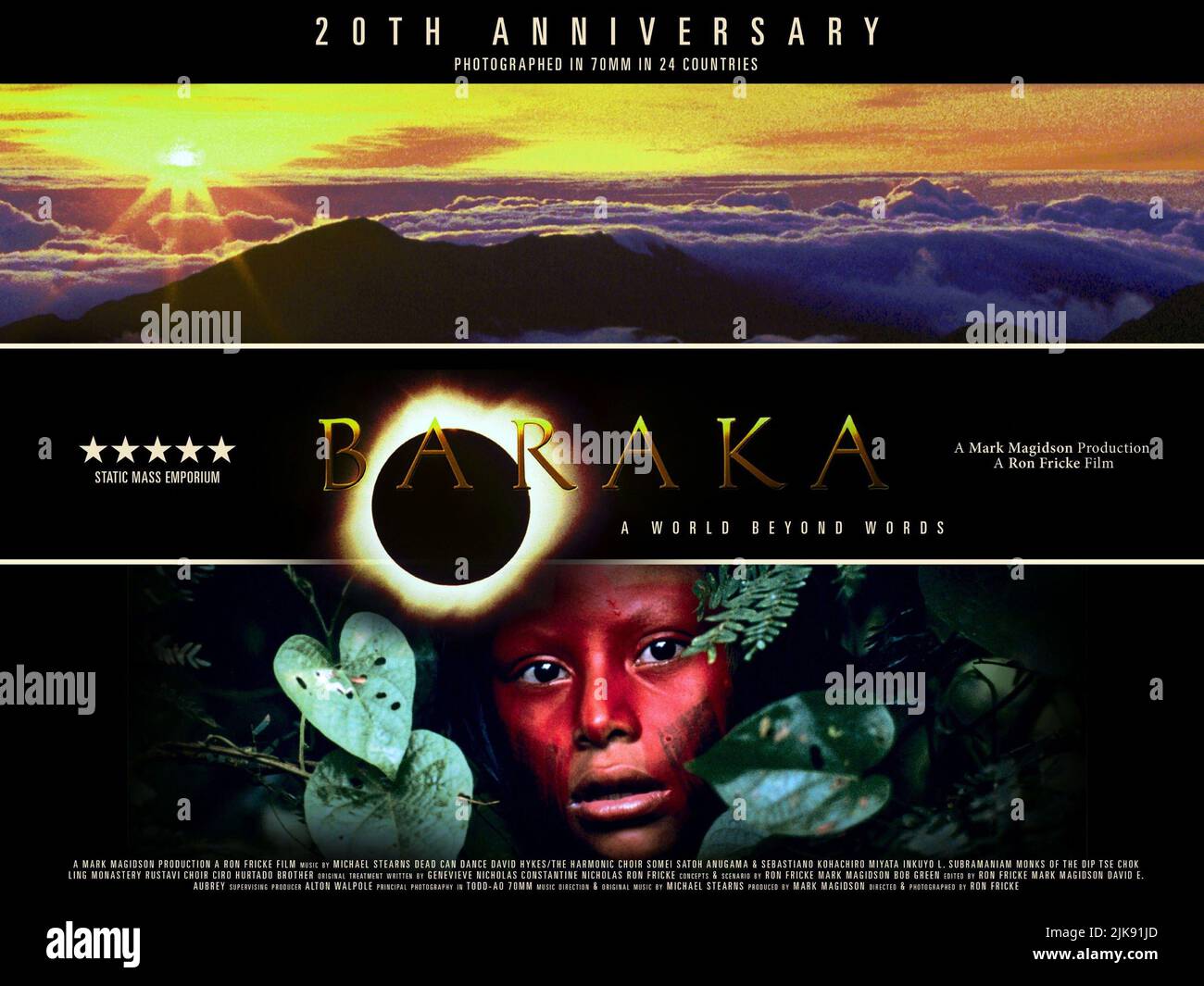 Movie Poster Film Baraka (1994) Director: Ron Fricke 15 September 1992 ...